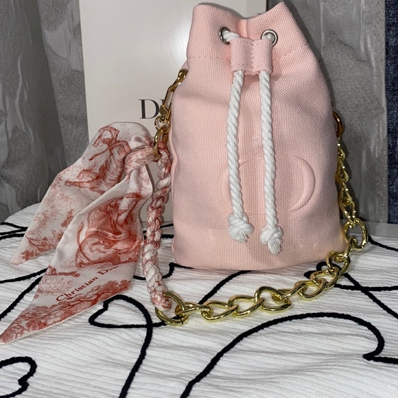 Dior | Bags | Dior Beauty Pink Bucket String Pouch | Poshmark